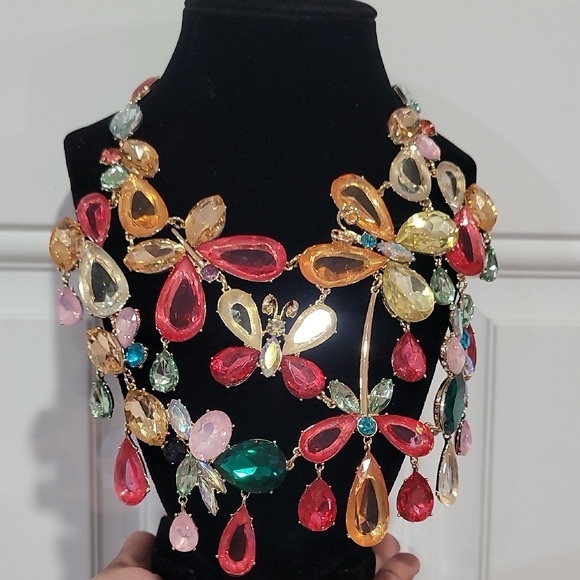 Piper K | Jewelry | Piper K Colorful Gemstone Statement Necklace | Poshmark